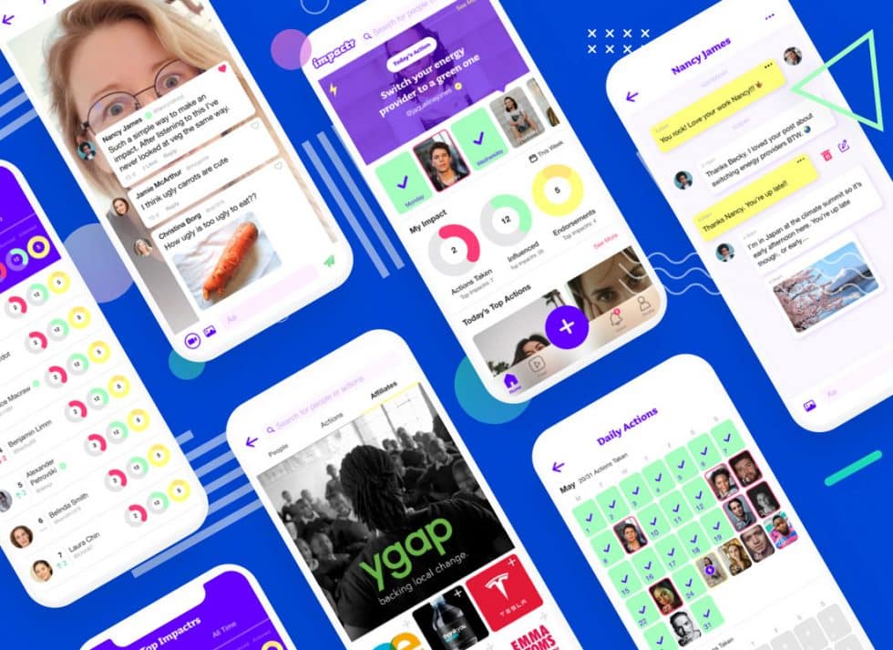 Impactr social impact app design by DreamWalk apps Australia